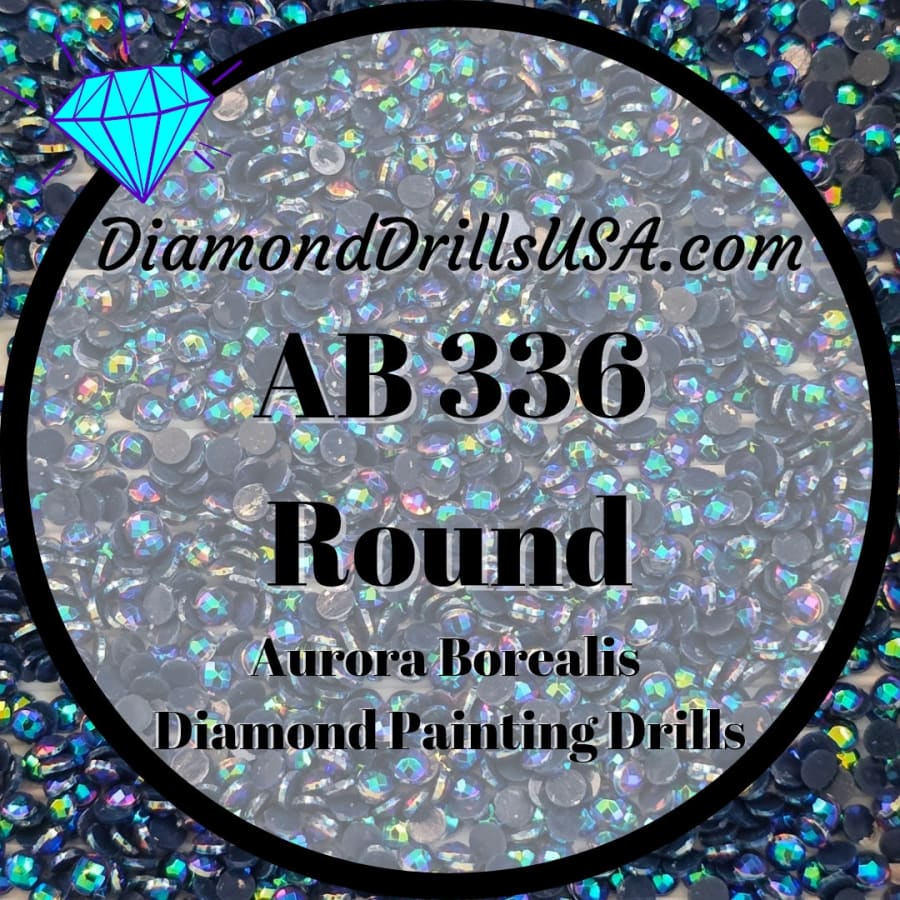DiamondDrillsUSA - AB 336 ROUND Aurora Borealis 5D Diamond Painting Drills Beads DMC 336 Navy Blue