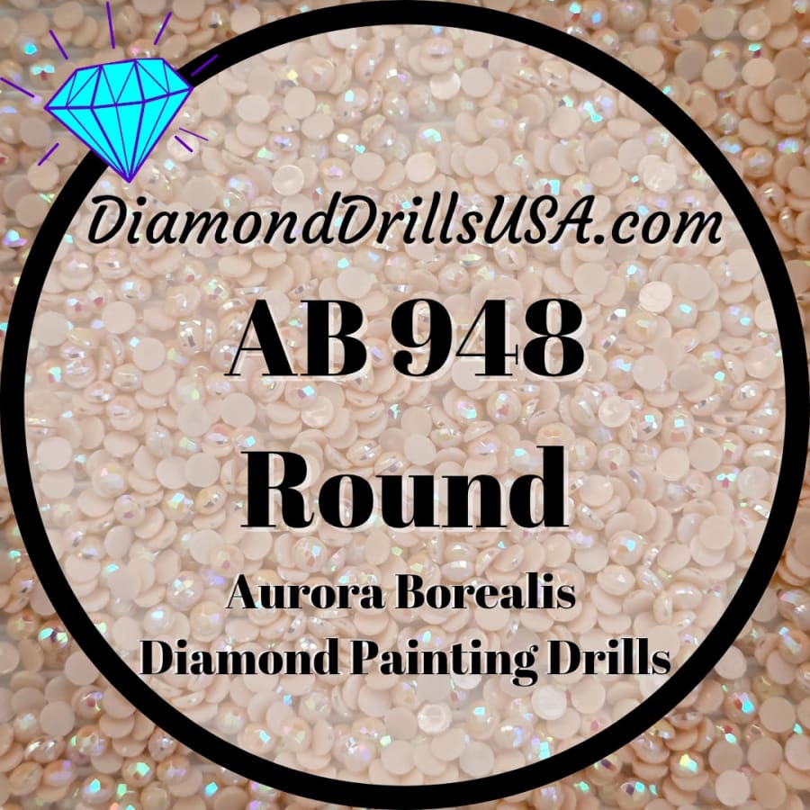 DiamondDrillsUSA - AB 948 ROUND Aurora Borealis 5D Diamond Painting Drills Beads DMC 948 Very ...