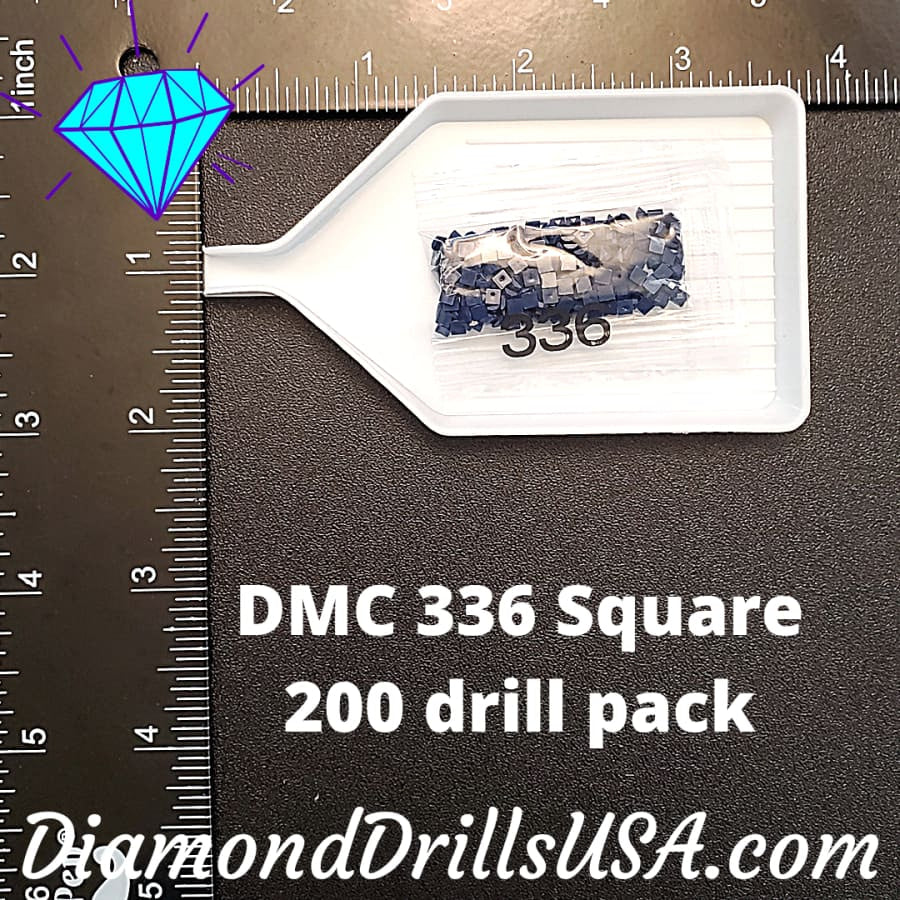 DiamondDrillsUSA - DMC 336 SQUARE 5D Diamond Painting Drills Beads DMC 336 Navy Blue Loose
