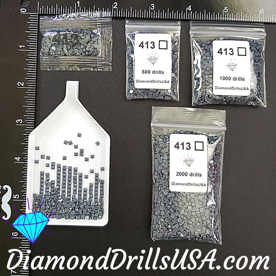 DiamondDrillsUSA - DMC 413 SQUARE 5D Diamond Painting Drills Beads DMC ...