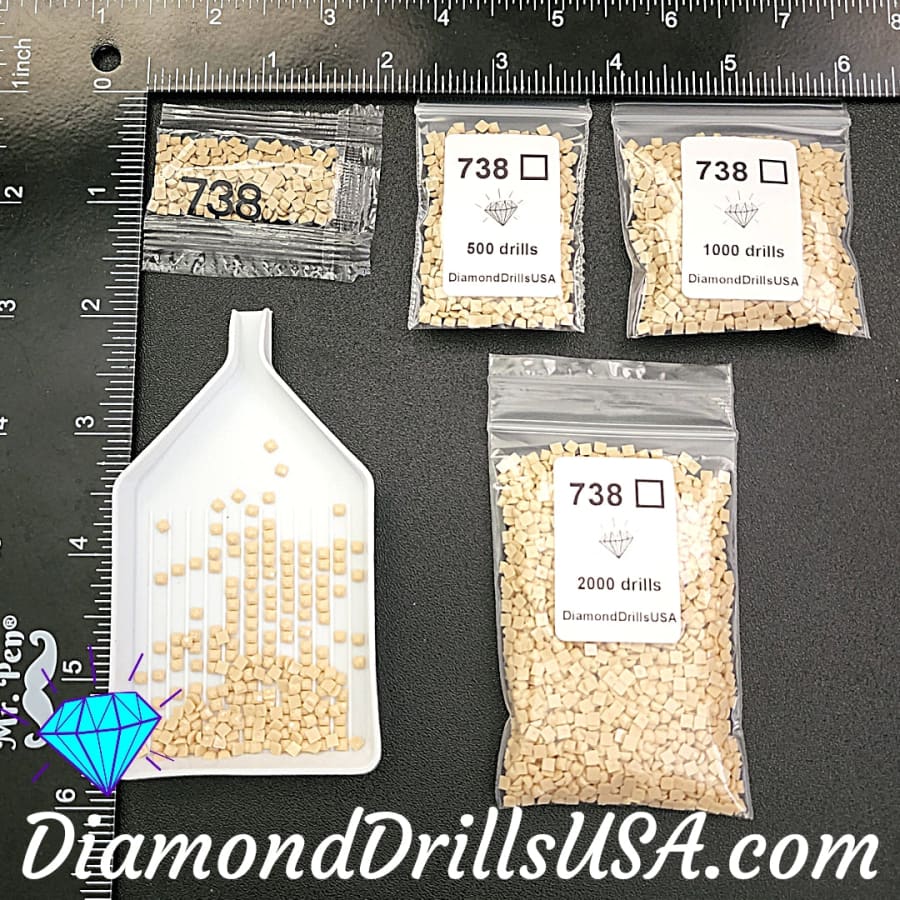 DiamondDrillsUSA - DMC 738 SQUARE 5D Diamond Painting Drills Beads DMC ...