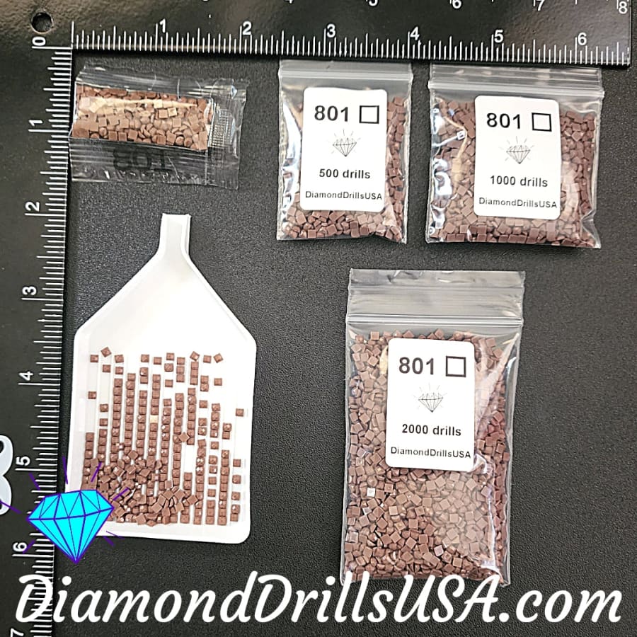 DiamondDrillsUSA - DMC 801 SQUARE 5D Diamond Painting Drills Beads DMC ...