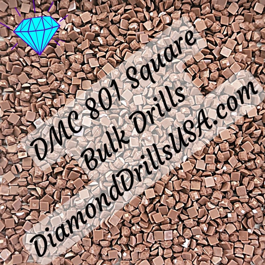 DiamondDrillsUSA - DMC 801 SQUARE 5D Diamond Painting Drills Beads DMC ...