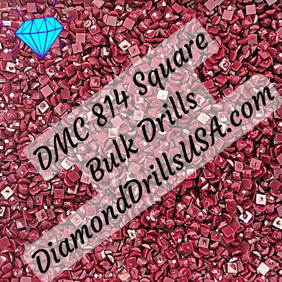 DiamondDrillsUSA - DMC 814 SQUARE 5D Diamond Painting Drills Beads DMC ...