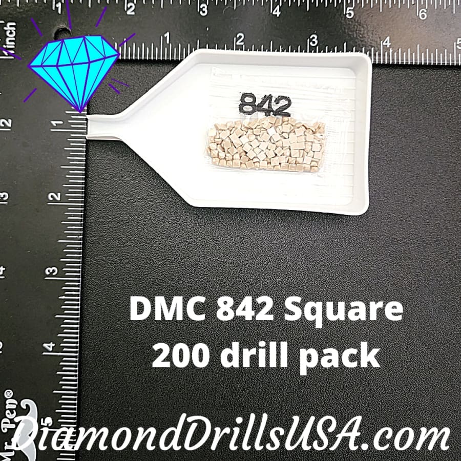 DiamondDrillsUSA - DMC 842 SQUARE 5D Diamond Painting Drills Beads DMC ...