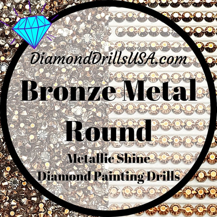 DiamondDrillsUSA - Metallic Bronze ROUND Diamond Painting Drills Metal ...