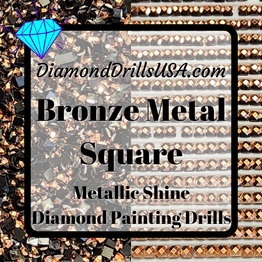 DiamondDrillsUSA - Metallic Bronze SQUARE Diamond Painting Drills Metal ...