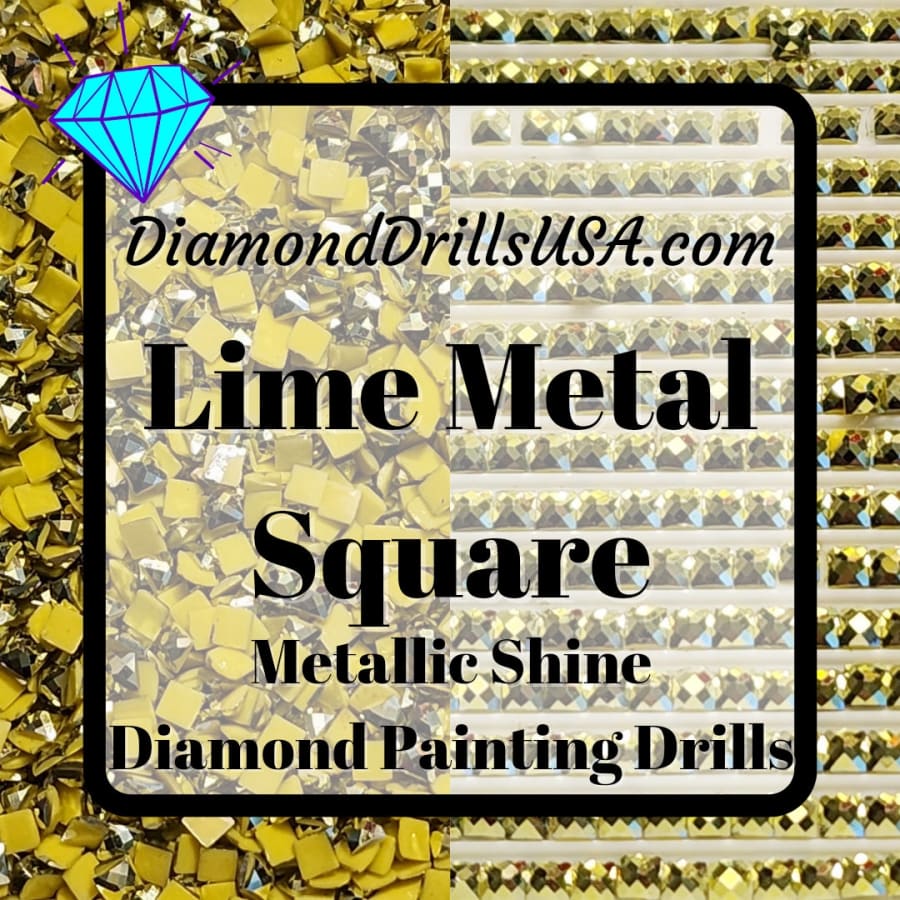 DiamondDrillsUSA - Metallic Lime SQUARE Diamond Painting Drills Metal ...