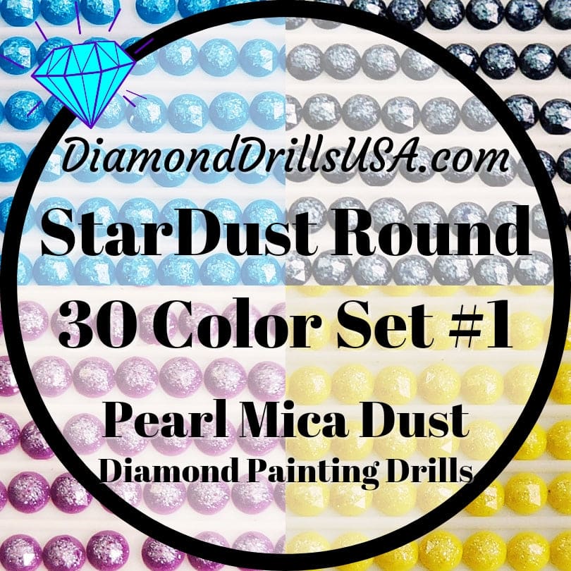DiamondDrillsUSA - Set #1 - 30 StarDust ROUND Drills 5D Fairy Pixie Pearl Mica Dust Diamond ...