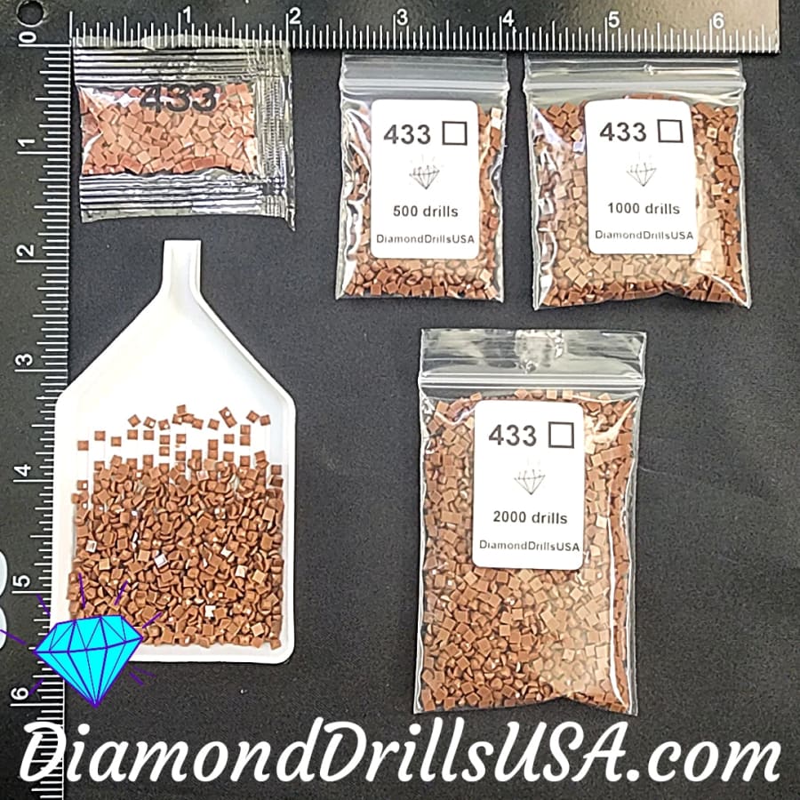DiamondDrillsUSA - DMC 433 SQUARE 5D Diamond Painting Drills Beads 433 ...