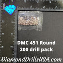 DiamondDrillsUSA - DMC 451 ROUND 5D Diamond Painting Drills Beads DMC 451 Dark Shell Gray
