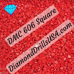 DiamondDrillsUSA - DMC 606 SQUARE 5D Diamond Painting Drills Beads DMC ...