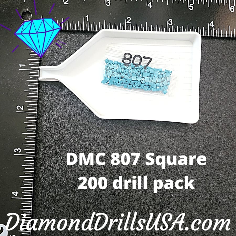 DiamondDrillsUSA - DMC 807 SQUARE 5D Diamond Painting Drills Beads DMC ...