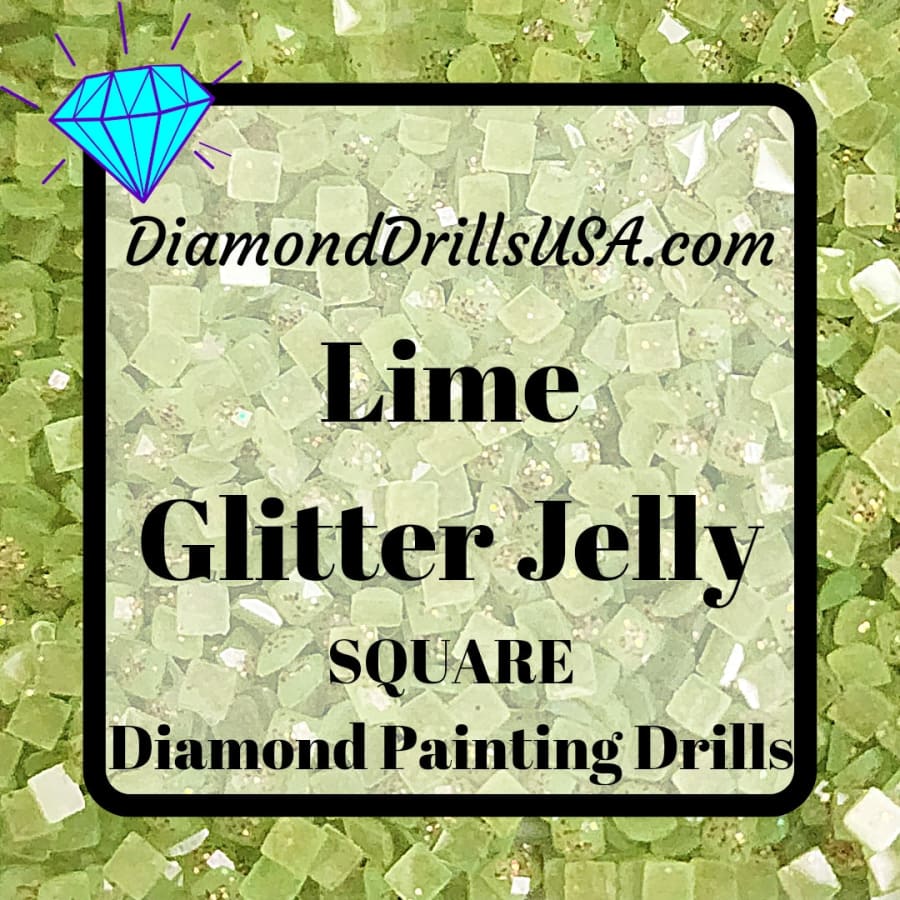 DiamondDrillsUSA - Lime Jelly Glitter SQUARE Diamond Painting Drills ...